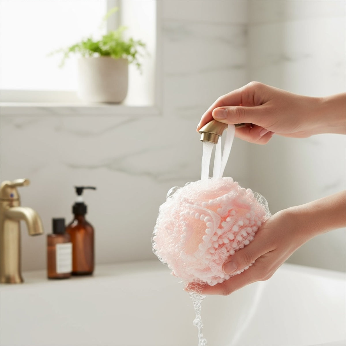 Soft Touch Bath Sponge | Gentle Exfoliating Shower Pouf – Wrap With Love